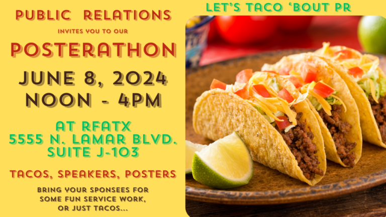 Public Relations Posterathon Taco Party – Central Texas Area Narcotics ...